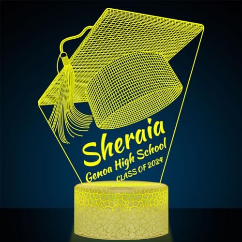 Personalized Graduation Lamp, Gifts for Her or Him, Class of 2024 ...