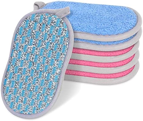 12 Pack Durable Scrub Scouring Sponge, Non-Scratch Microfiber Sponge ...
