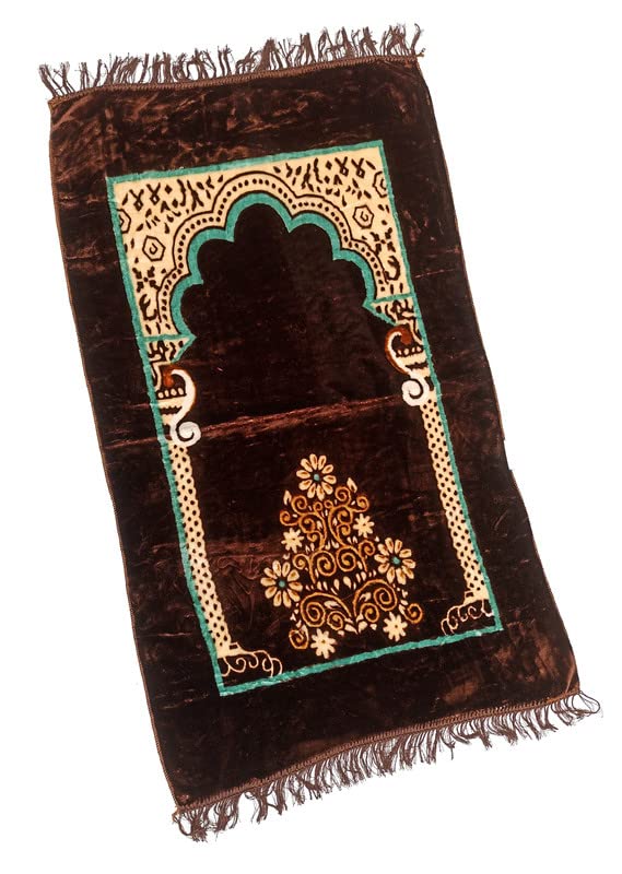 Buy ADIRNY Velvet Prayer Mat Musalla Janamaz for Namaz Muslim 44x28 ...