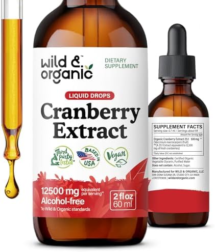 Amazon.com: Wild & Organic Cranberry Supplement Drops 12,500 mg ...
