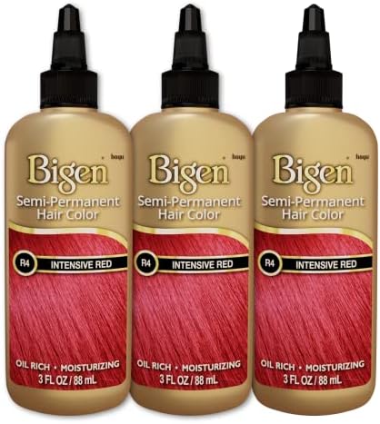 Amazon.com : R4 Intensive Red Bigen Semi Permanent Hair Color (3 Pack ...