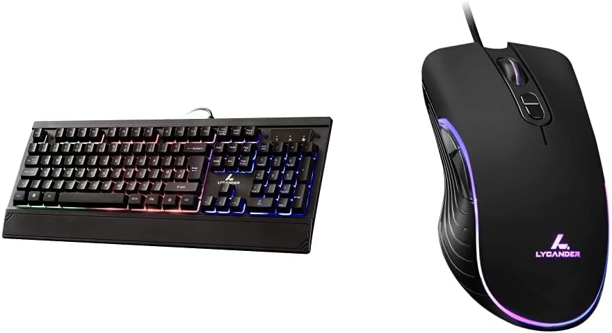 LYCANDER Gaming Keyboard UK, Wired USB Keyboard - 19 anti-ghosting keys ...