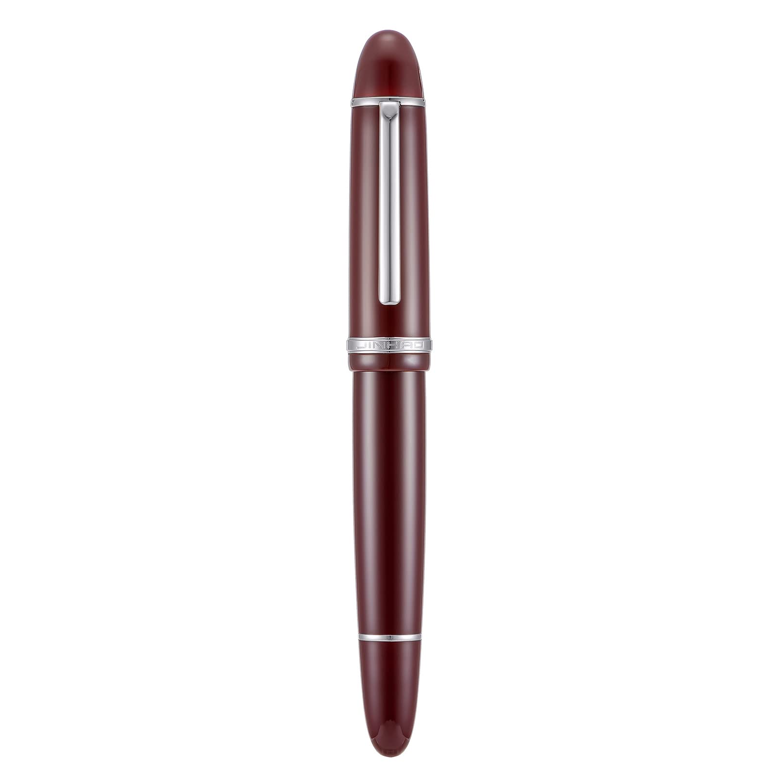 Jinhao X159 Wine Red Resin Fountain Pen # 8 Fine Point Silver Trim ...