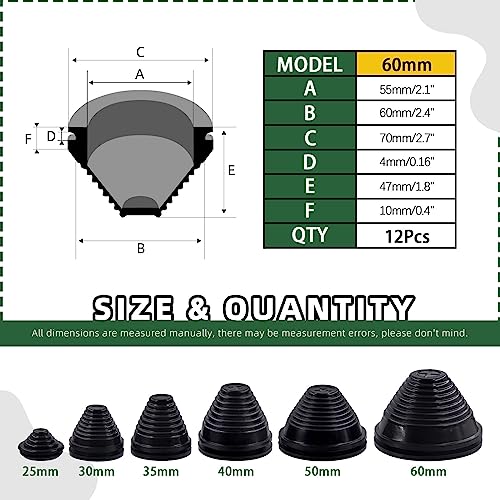 Snapklik.com : Keadic 12Pcs 60mm Tower-Shaped Firewall Plug Grommet