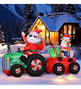 Amazon.com: 8FT Christmas in July Inflatables, Hula Santa Claus and ...