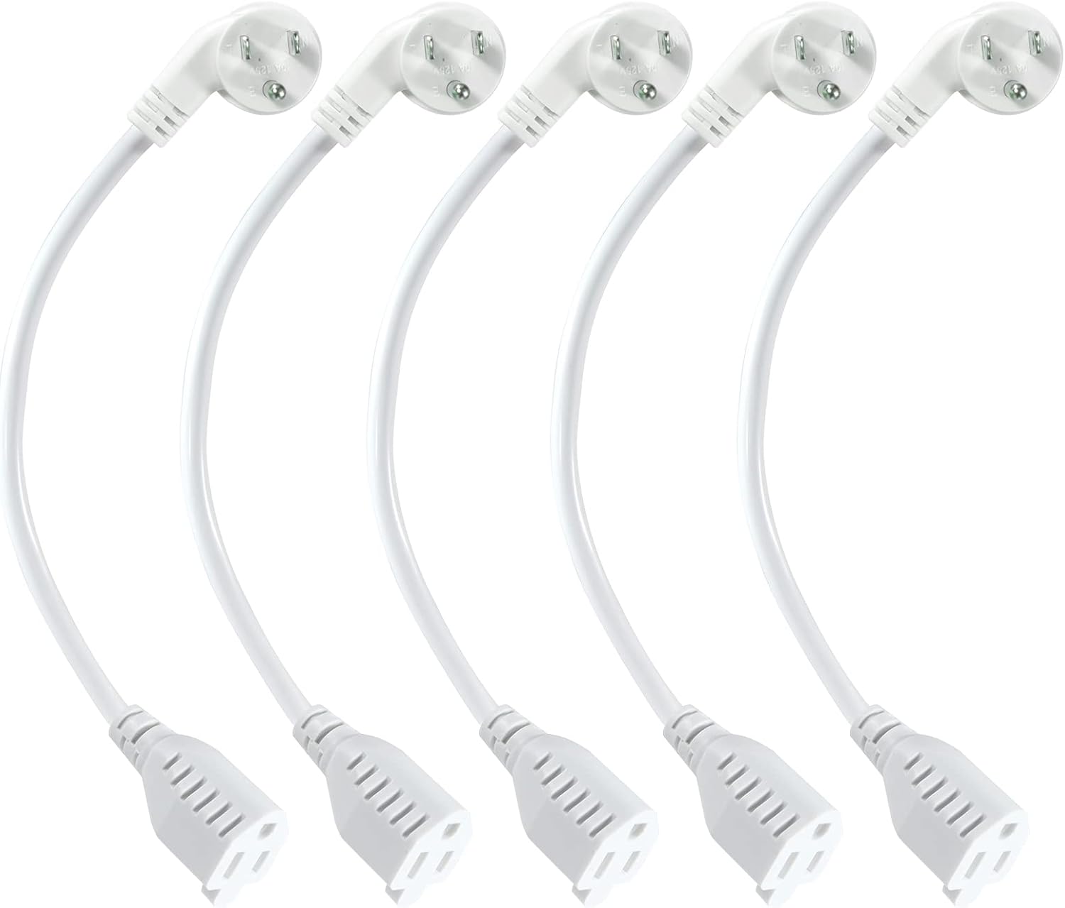 Amazon.com: Short Power Extension Cord 1FT - Right Angle Flat Head ...