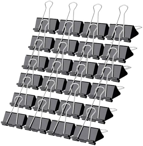 ODDY 19 mm Nickel Plated-Rust Resistant Black Binder Clip, Re-usable ...