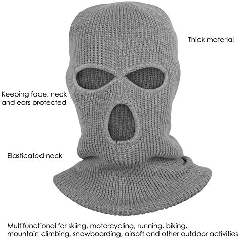 TRIXES Balaclava for Men - 3 Hole Balaclava - Thermal Mask - Winter ...