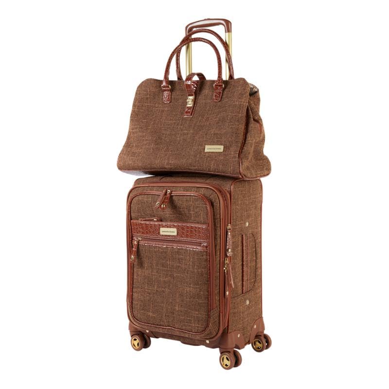 Amazon.com | Samantha Brown Vintage 2-piece Tweed Luggage Set (Brown ...