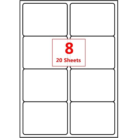 PACK4YA 8 Labels per A4 Sheet, 99.1 x 67.7 mm White Self Adhesive ...