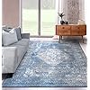 A2Z Rug|Santorini Blue Medallion Design With Floral Border|Bedroom ...