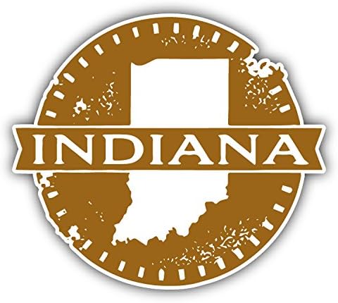 Amazon.com - Indiana USA State Grunge Map Stamp Bumper Sticker | Car ...