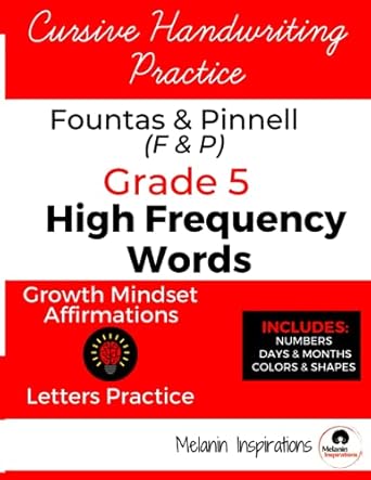 Cursive Handwriting Practice, Fountas & Pinnell High Frequency Words ...