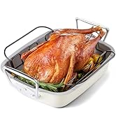 Amazon.com: HONGBAKE Nonstick Turkey Roasting Pan with Rack - 18.7×13.6 ...