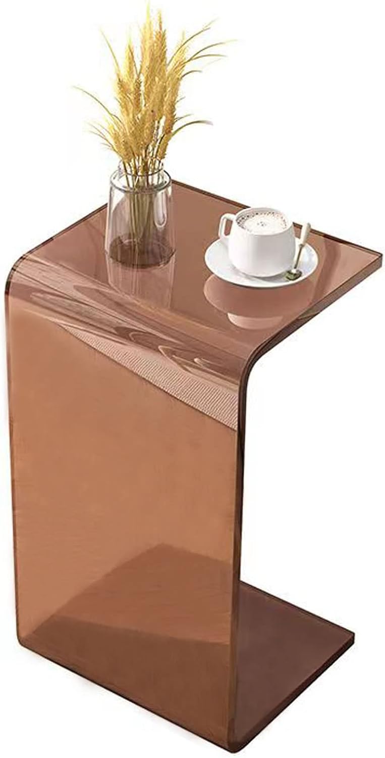 Amazon.com: VLUOO Acrylic C Table,Multipurpose Clear Side Table Laptop ...