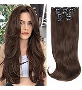 Amazon.com : ALXNAN Clip in Hair Extensions, Hair Extensions Thick Long ...