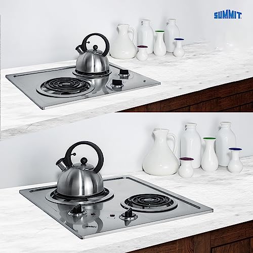 Summit CR2B122 21-inch Wide 115V 2-Burner Coil Electric Cooktop ...