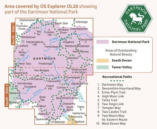 Dartmoor Map | Dartmoor National Park | Ordnance Survey | OS Explorer ...