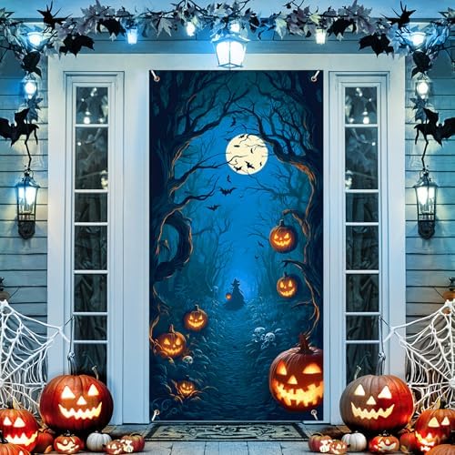 Amazon.com: Halloween Door Cover Decorations, 72.8 x 35.4 Inch Large ...