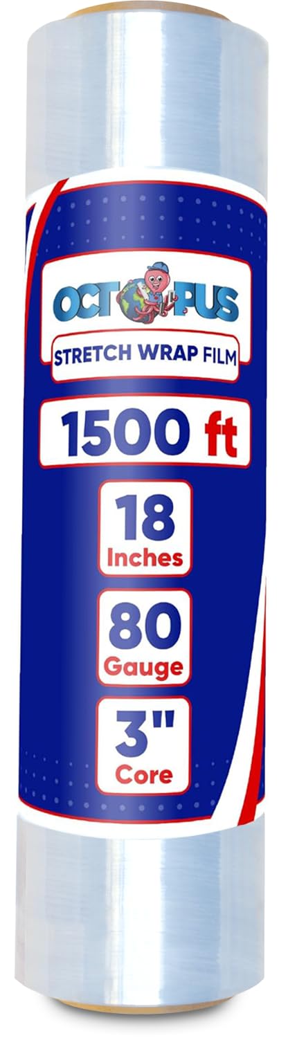 Amazon.com : OCTOPUS Stretch Wrap, Industrial Strength 1 Roll Clear, 18 ...