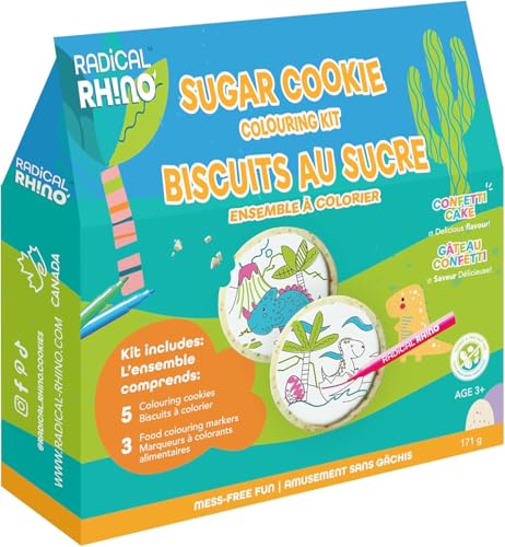 Amazon.com: Radical Rhino Sugar Cookie Coloring Kit - 5 Confetti Cake ...
