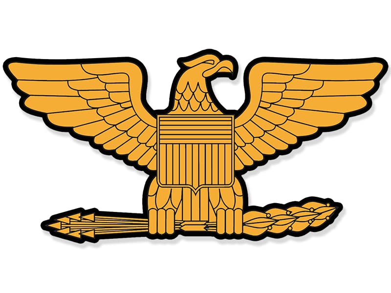 Amazon.com: Gold US Rank Colonel Eagle Shaped Sticker (Army Marines ...