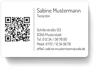 100 Visitenkarten, laminiert, mit QR-Code, inkl. Kartenspender : Amazon ...