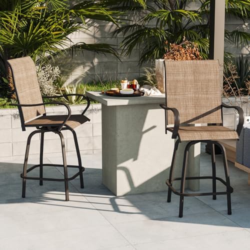Amazon.com: Vongrasig 4 Piece Patio high Bar Stools, All Weather Metal ...