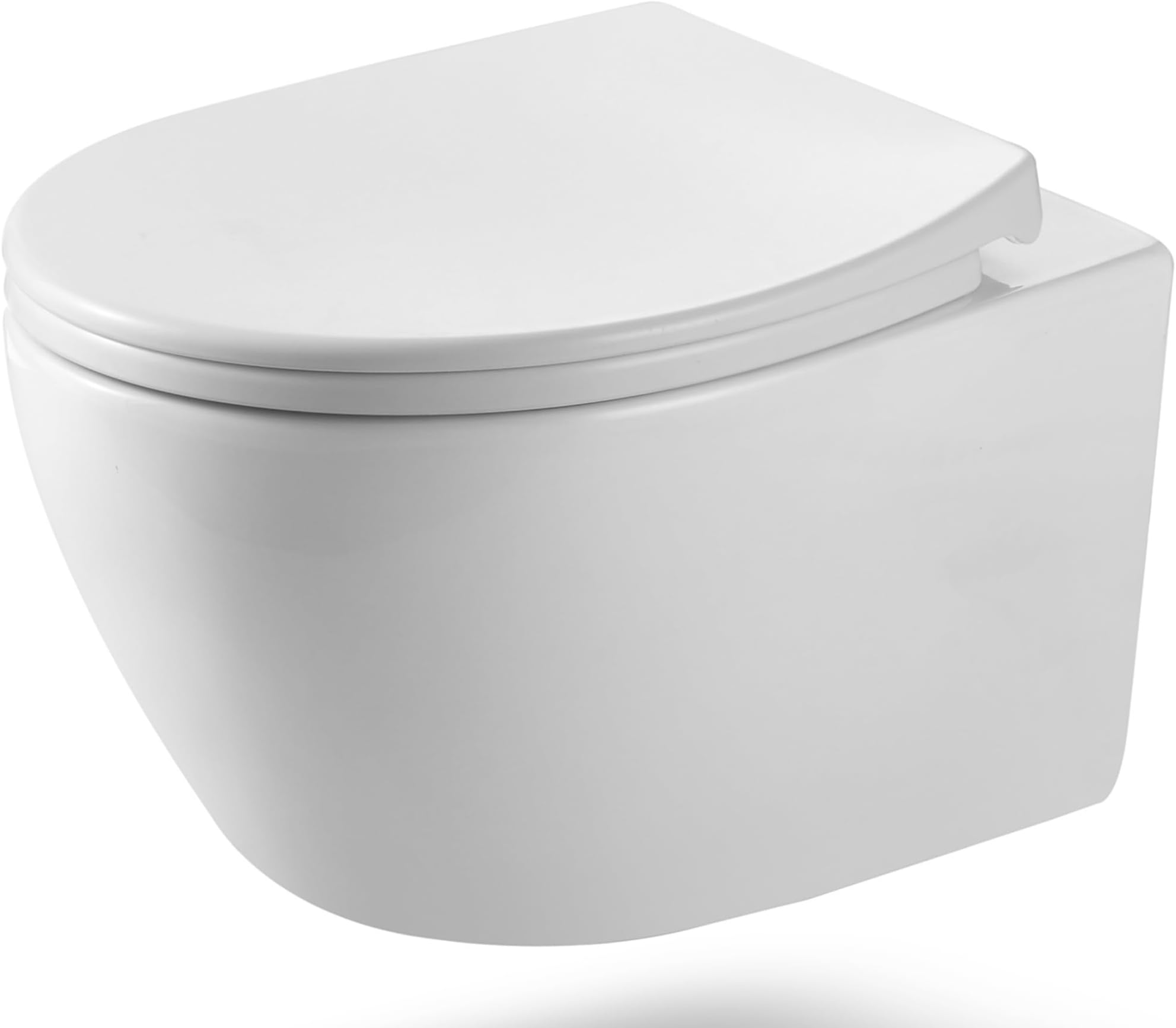 Milano Ballam - Modern White Ceramic Wall Hung Rimless Toilet WC and ...