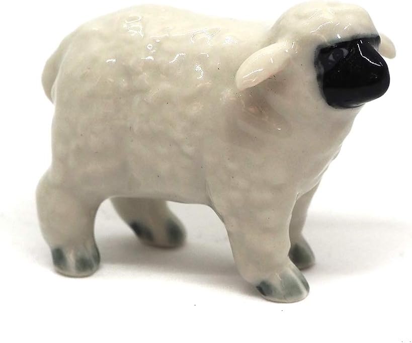 Amazon.com: ZOOCRAFT Farm Animal Ceramic Sheep Lamb Figurine Hand ...
