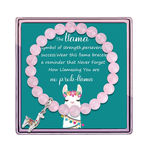 Llama Gifts for Women No Prob-Llama Bracelet,Purple Agate Purple llama ...