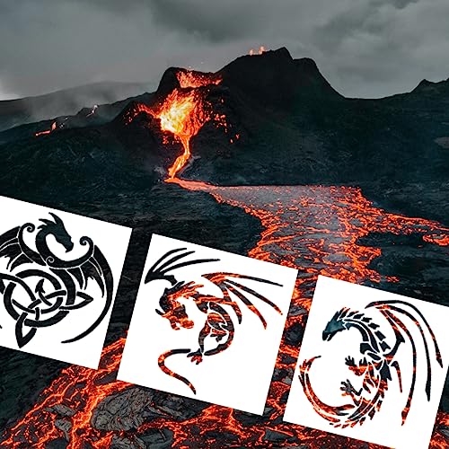 Buy Dragon Stencil | Inspirational Fantasy Aztec Japanese Awesome ...