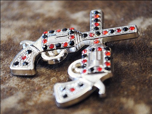 Snapklik.com : Set Of 4 Western Screw Back Concho Crystal Bling Cross ...