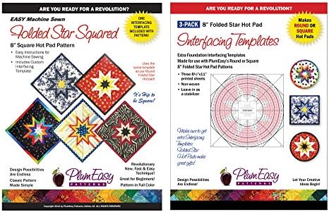 Amazon.com: Folded Square Star Hot Pad Pattern Kit - Easy Machine Sewn ...