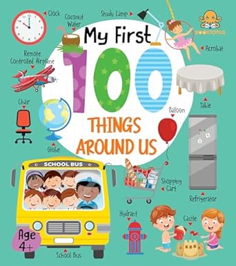 Booktopus Board Book - My First 100 Things Around Us - Early Learning ...