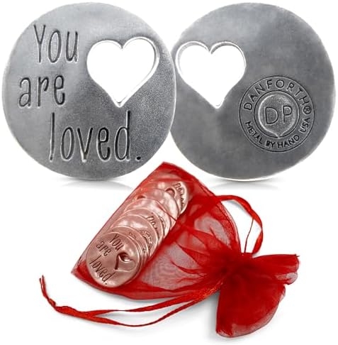 Amazon.com: DANFORTH You are Loved Pocket Token, Round Pewter Tokens ...