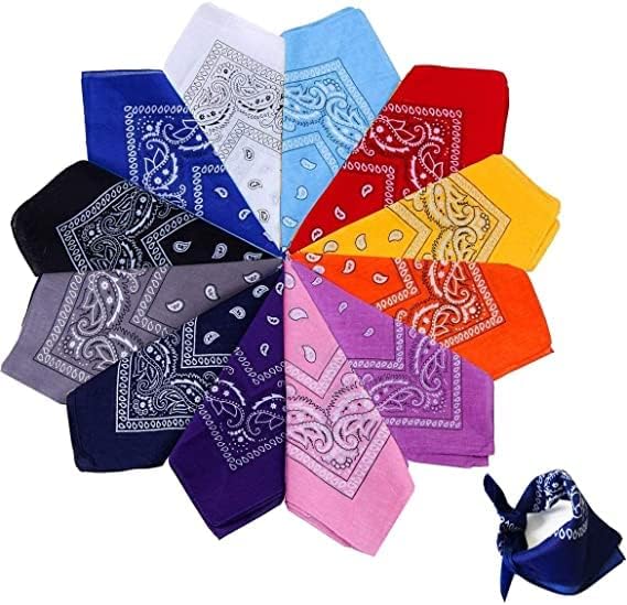 12pcs Bandanas with Original Paisley Pattern Headwear/Hair : Amazon.com ...