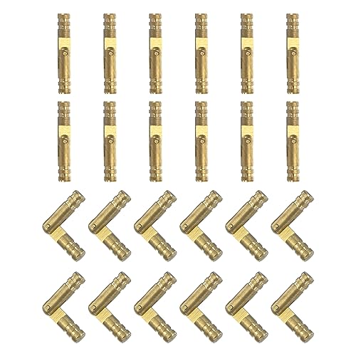 uxcell Invisible Brass Barrel Hinges, 24pcs 4x25mm Brass Concealed ...