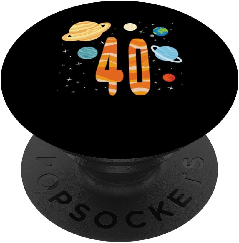Amazon.com: Outer Space 40th Birthday Party Planets Astronaut 40 Year PopSockets Swappable ...