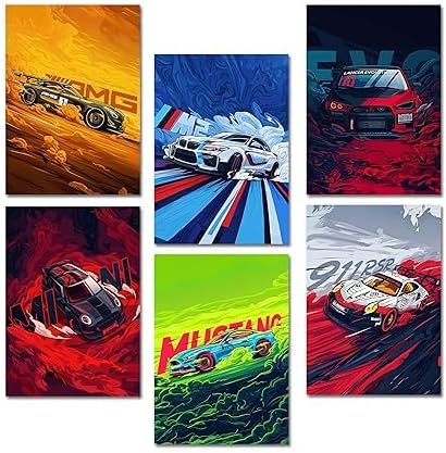 Car Posters Set of 8 A4 Size - Posters Wall Boys Room - Super Poster ...