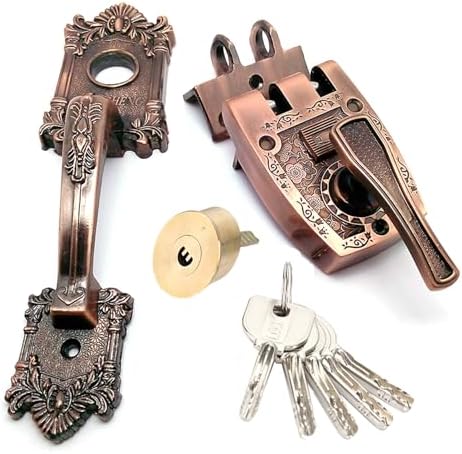 FARFELLNY Grip Entry Door Handle Locks C-Shape Set, with Keyed Proof ...