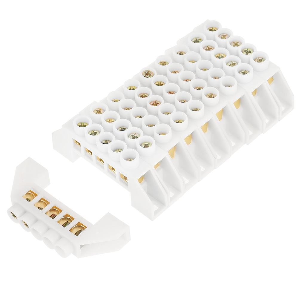 10PCS 5-Hole M4 Terminal Blocks Bridge Design Neutral Line Row Copper ...