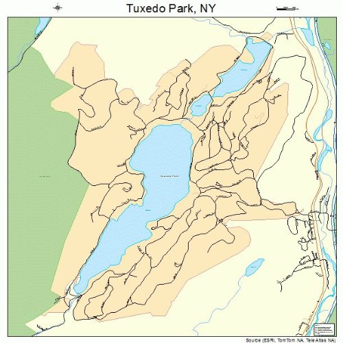 Large Street & Road Map of Tuxedo Park, New York NY - Printed Poster ...
