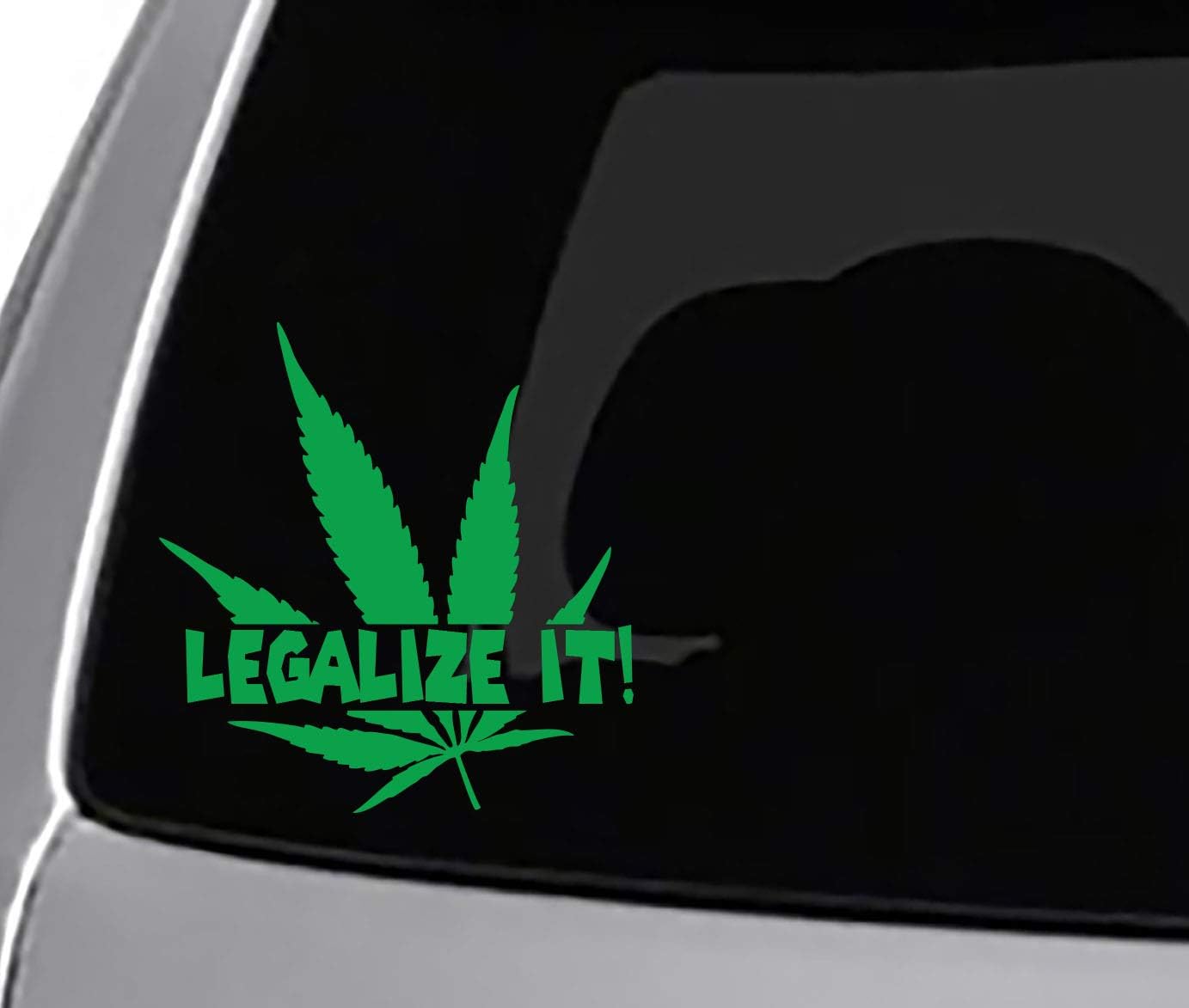 Amazon.com: Legalize IT Pot Leaf Decal CAR Truck Window Sticker Funny ...