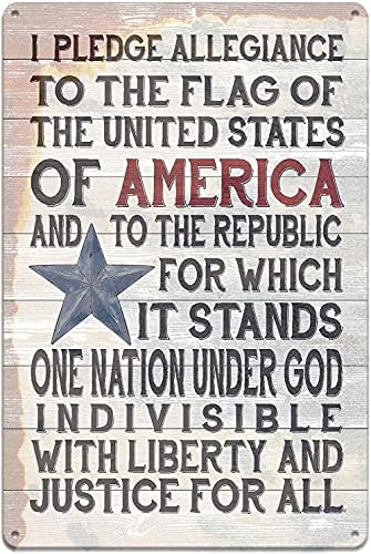 Amazon.com: Tin Sign Metal, I Pledge Allegiance Patriotic Poster Rustic ...