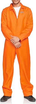 Amazon.com: Michellecmm Halloween Jail Costume Prisoner Jumpsuit Prison ...
