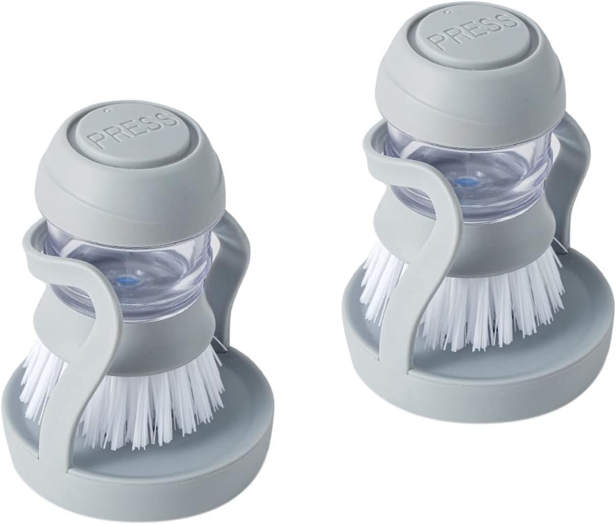 2 Pcs Soap Dispensing Palm Brush, Dish Brush, Kitchen Brush with Holder ...