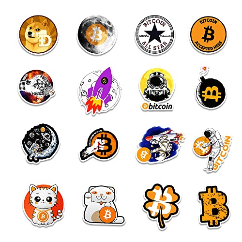 Bitcoin Stickers,Virtual Currency Stickers,Non-Repeated,Aesthetic ...