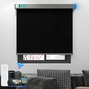 Amazon.com: Blindify Motorized Smart Blind for Window Automatic Full Blackout Roller Shades with ...