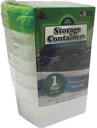 Amazon.com: Arrow Plastic 00042 5 Pack 1 Pint Stor-Keeper Freezer ...